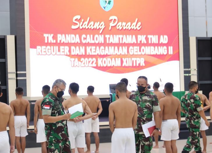 Kasdam XII/Tpr Pimpin Sidang Parade Cata PK TNI AD Gelombang II TA 2022 ...