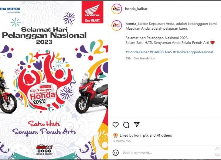 Bertajuk Harpelnas Satu Hati Senyum Penuh Arti, Astra Motor Kalbar ...