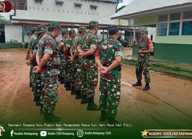 Danramil Simpang Hulu Pimpin Apel Pengecekan Pasca Cuti Hari Raya Idul ...
