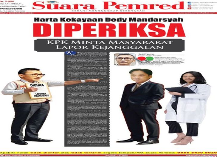 Harta Kekayaan Dedy Mandarsyah Diperiksa, KPK Minta Masyarakat Lapor ...